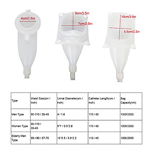Silicone Urine Collector,Portable External Urine Tube Bags for Adults,Bladder Control Devices for Avoid Leaking Urine,Urinary Incontinence Solution(Women)