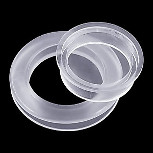 Litoexpe 2 Inch Silicone Patio Table Umbrella Hole Ring Plug and Cap Set for Glass Outdoors Patio Table Deck Yard, Clear, 2-Pack