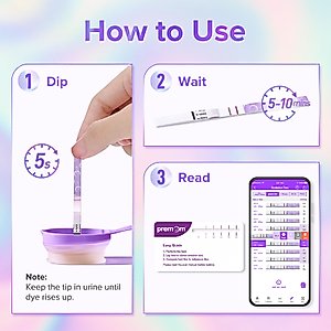 Premom Quantitative Ovulation Predictor Kit：40 Ovulation Tests + 10 Pregnancy Tests - Advanced Ovulation Test Strips Combo 40LH+10HCG Test