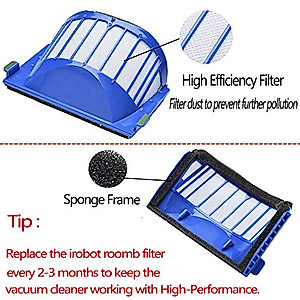 Replacement parts Compatible for iRobot Roomba 675 677 671 655 645 Robotics,Filter,Side Brush,Bristle and Flexible Beater Brush, Cleaning Tool and Screw