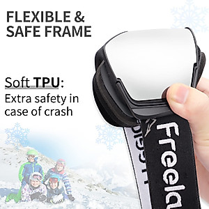 Freela Ski Goggles Snowboard Snow Skiing Snowboarding Equipment Winter Snow Sport Glasses Goggles Anti-fog UV Protection Mirror Clear Goggles for Toddler Kids Girl Boy Youth Snowmobile Snowboard Gear