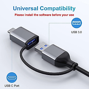 USB 3.0 to Dual HDMI Adapter for MacOS M1 M2 & Windows, USB 3.0 Laptop Docking Station to Dual Monitor, USB A/C 3.0 Hub Splitter for MacBook Pro/Air, Dell/HP/Lenovo, Surface, Chromebook, Thinkpad
