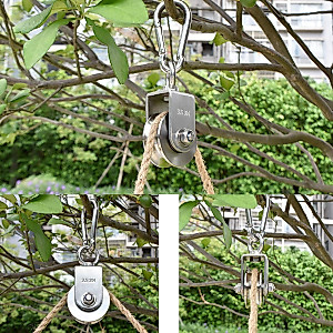 Pulley Wheel Heavy Duty Single Wheel Swivel Pulley Block Duplex Bearing 304 Stainless Steel 360 Degree Rotation Smooth Loading 800 Kg for Material Handling and Moving Lifting