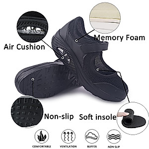 Women's Comfortable Working Nurse Shoes Non-Slip Adjustable Breathable Walking Buffer Fitness Casual Nursing Orthotic Lightweight Shoes US/8 Aa-Black