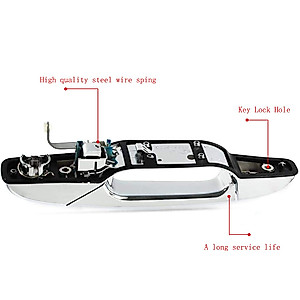 LEIMO KPARTS Exterior Chrome Door Handle Front Driver Passenger Side， Replacement for 2007-2013 Chevy Silverado Suburban Tahoe Avalanche, GMC Sierra Yukon, Cadillac Escalade | Replaces# 80546，80545