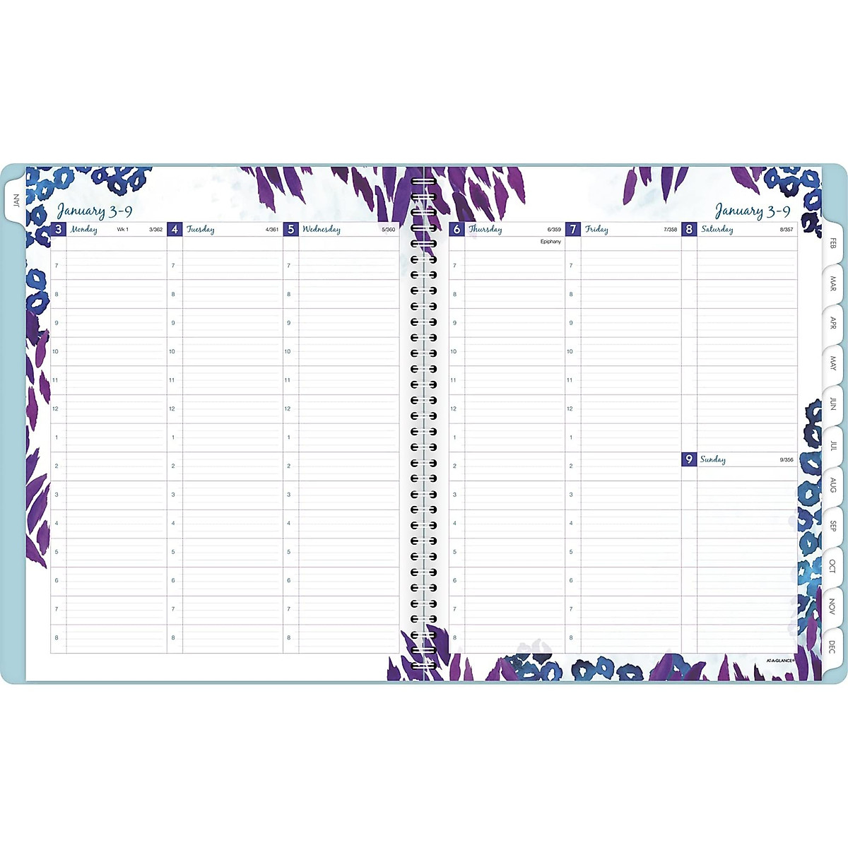 2022 Weekly & Monthly Appointment Book & Planner by AT-A-GLANCE, 8-1/2" x 11", Large, Wild Washes Teal (523-905)
