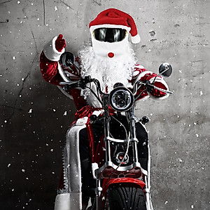 YHNTGB Christmas Santa Motorcycle Helmet Cover Santa Claus Xmas Hat Decoration Accessories Nativity Helmet Cover Motorcycle Skiing Accessories Fun Rides and Gifts for Men & Women