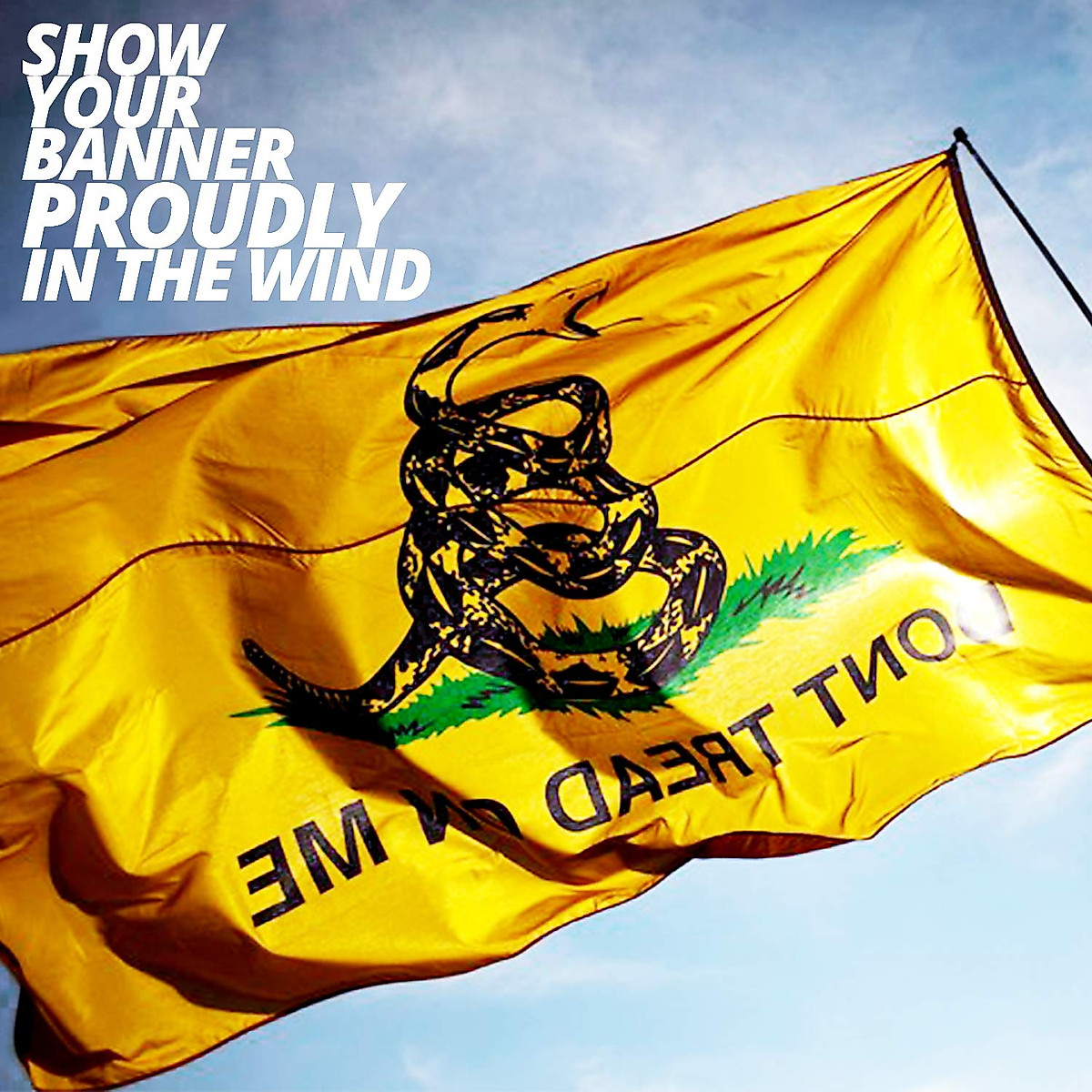 Anley Fly Breeze 3x5 Foot Don't Tread On Me Flag - Vivid Color and Fade proof - Canvas Header and Double Stitched - Flags Polyester with Brass Grommets 3 X 5 Ft