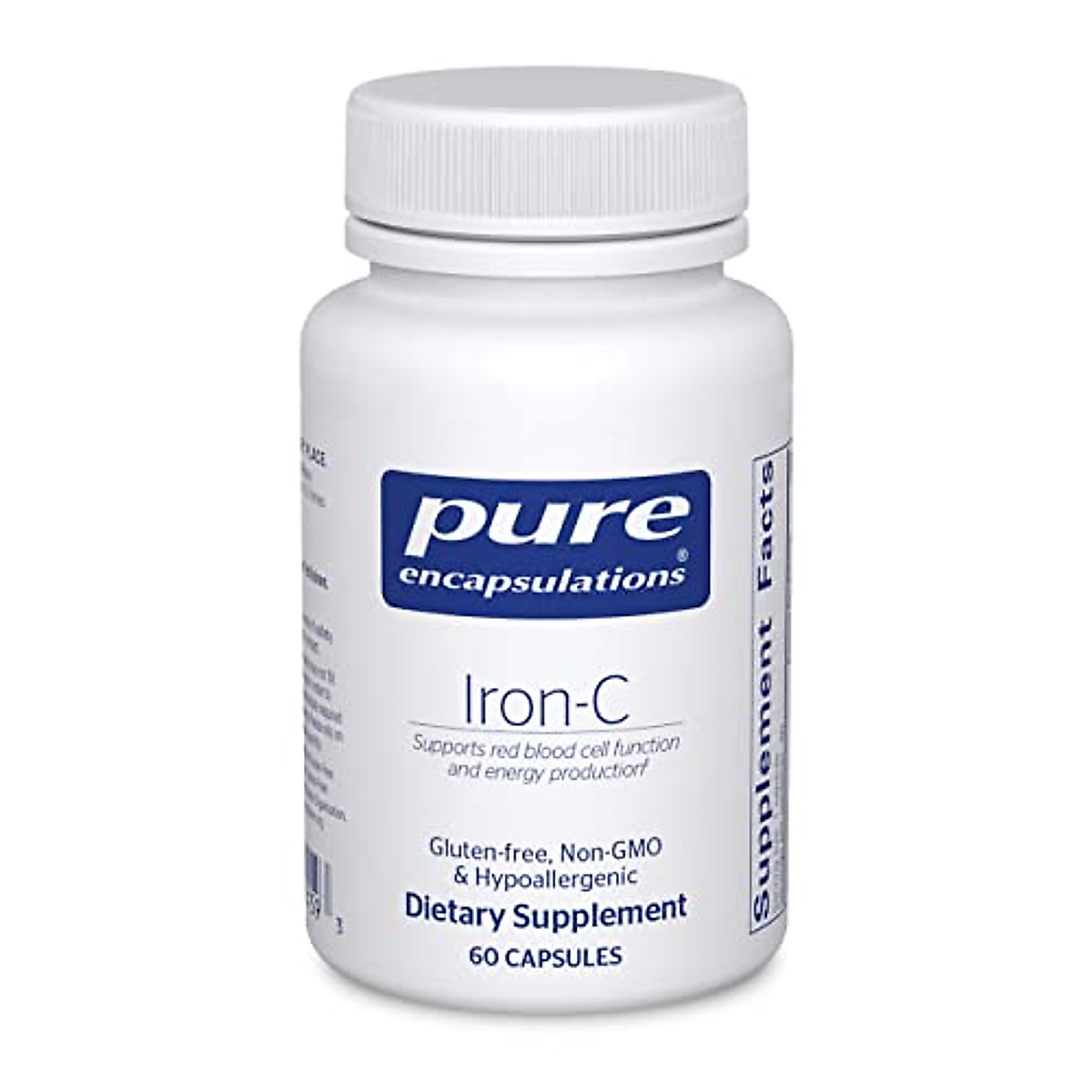 Pure Encapsulations Iron-C | Iron and Vitamin C Supplement to Support Muscle Function, Red Blood Cell Function, and Energy* | 60 Capsules