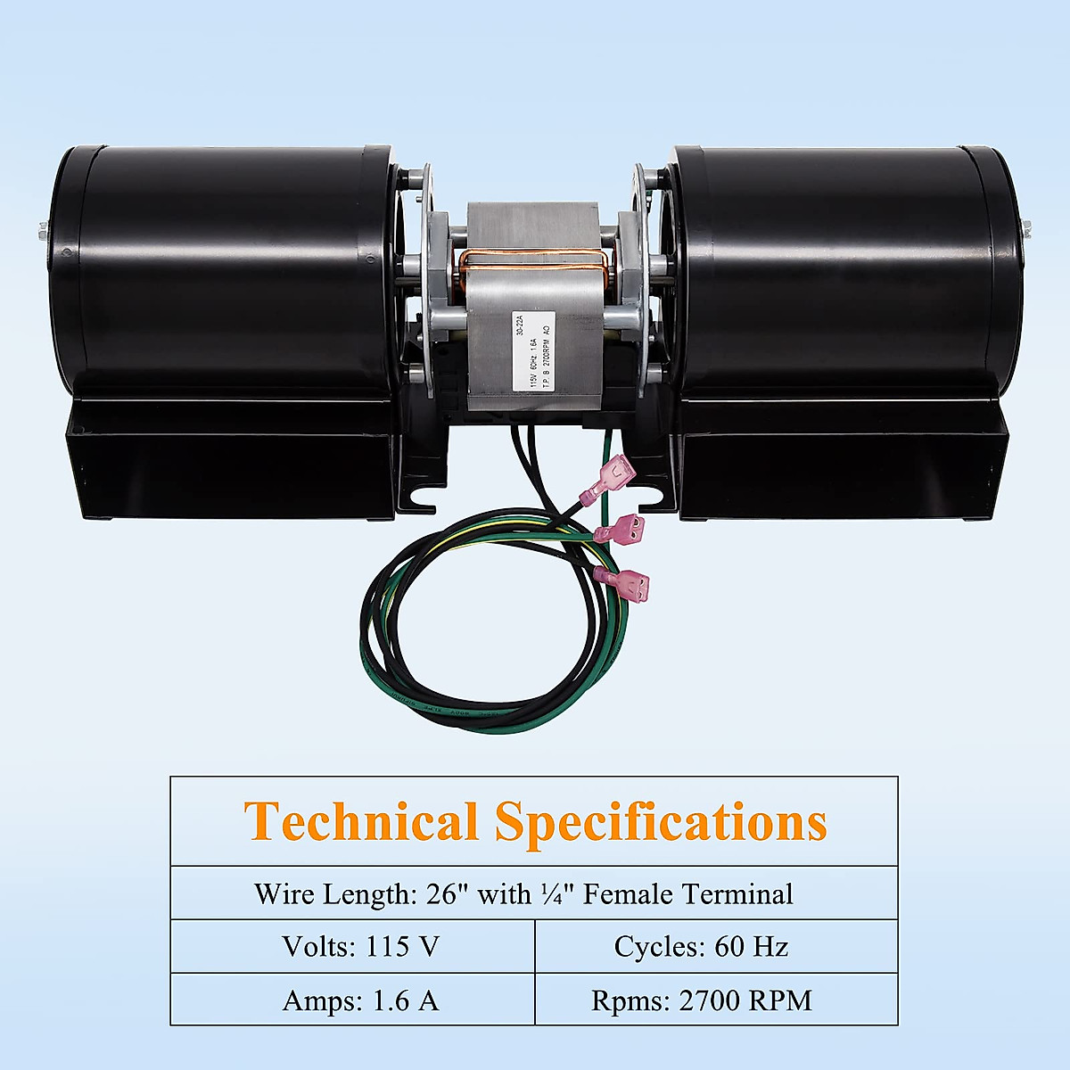Criditpid Replacement 80P20003-R Convection Blower Fan for St Croix Afton Bay, Auburn, Hastings Pellet Stoves.