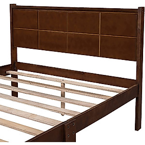 STP-Y Twin Size Platform Bed, Wood Platform Bed Frame with Headboard and Footboard, Solid Wood Legs, Wood Slats Support, No Box Spring Needed, Easy Assembly, Platform Bed Frame for Kids Teens Adults(W