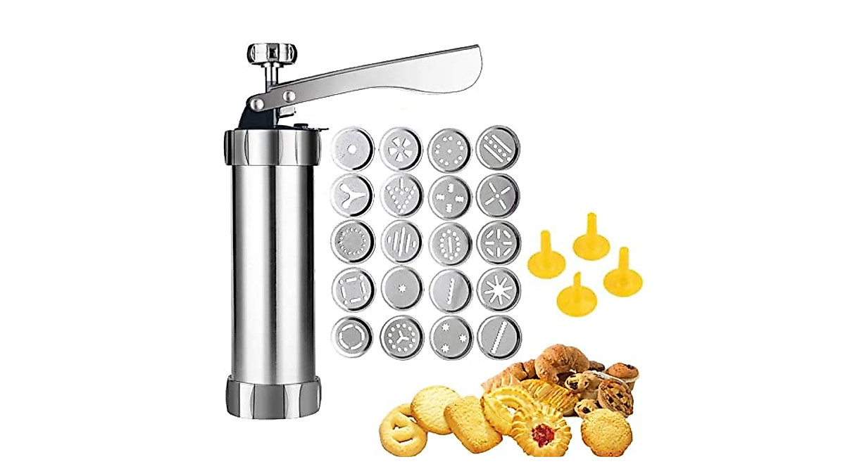 Deluxe Stainless Steel Cookie Press for Creative Baking