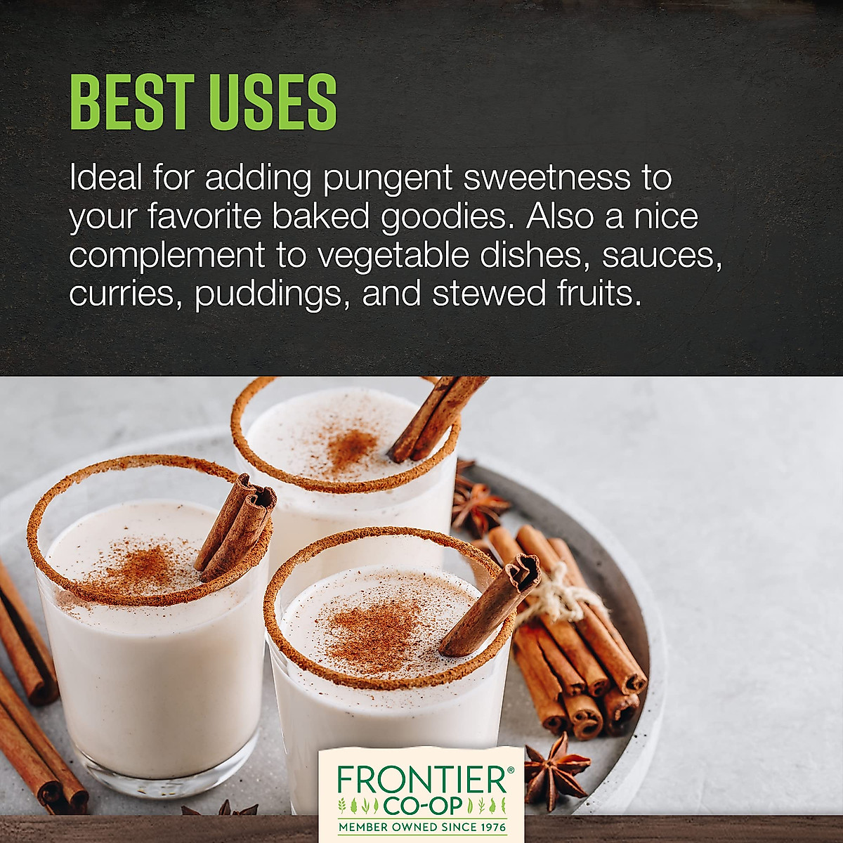 Frontier Co-op Organic Fair Trade Ground Ceylon Cinnamon 5.57oz - Cinnamon Powder Organic, Bulk Bag Refill for Cinnamon Shaker