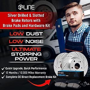 R1 Concepts Rear Brakes and Rotors Kit |Rear Brake Pads| Brake Rotors and Pads| Ceramic Brake Pads and Rotors |Hardware Kit WGWH1-67102