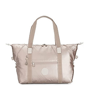 Kipling Canvas & Beach Tote Bag, Silver (Metallic Glow)