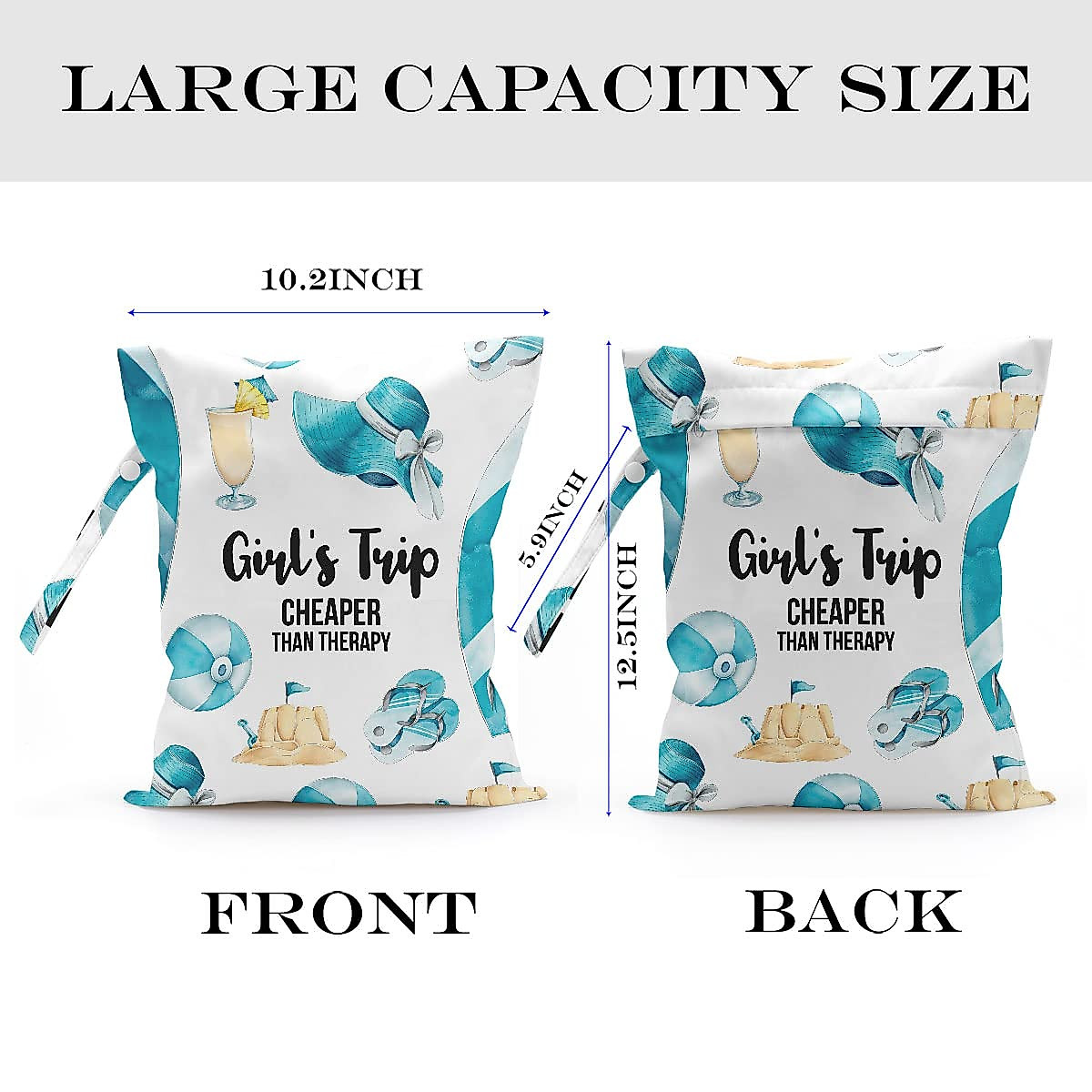 zcyxuuw Wet Bag, Wet Dry Bag, Wet Bag for Swimsuit, Travel, Beach, Pool, Diapers, Dirty Yoga Gym Clothes, Toiletries, Makeup Bag, Waterproof Reusable Beach Bag Ocean Starfish Decor, 2 Pcs Set.