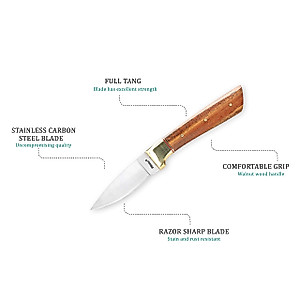 Perkin Knives - Handmade Hunting Knife With Sheath- Work of Art