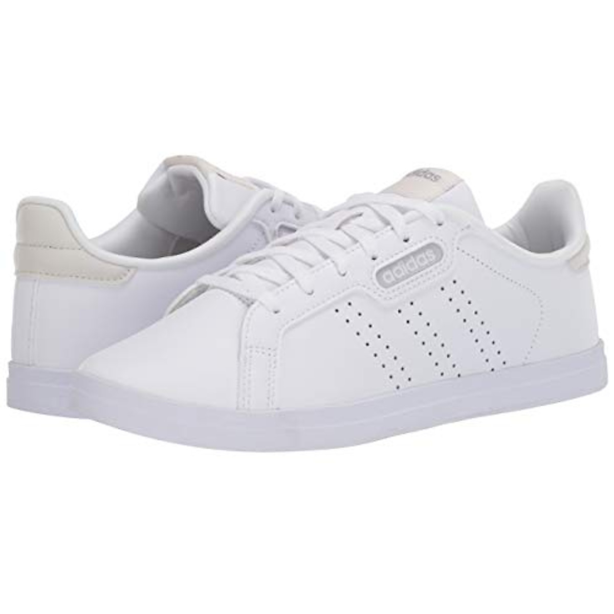 adidas Women's Courtpoint Cl X Tennis Shoe, White/White/Orbit Grey, 10