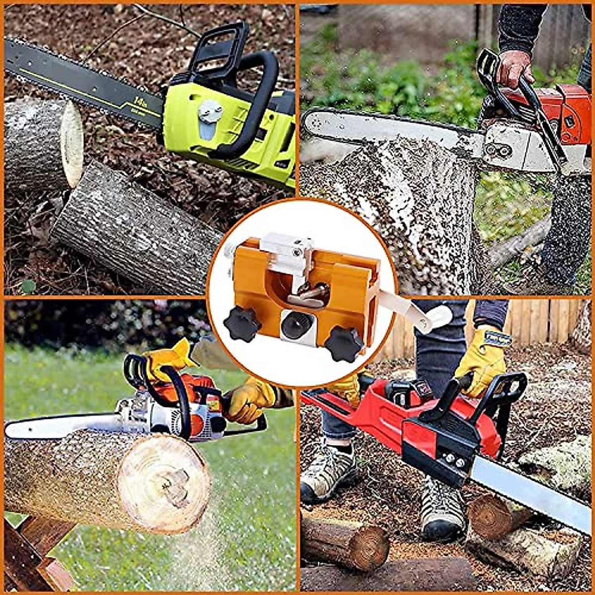 Chainsaw Chain Sharpening Jig, Portable Hand Crank Chainsaw Blade Sharpener Chainsaw Sharpening Kit Suitable for 4"-22" Chain Saws & Electric Saws, Keep Your Chain Saw in Top Shape