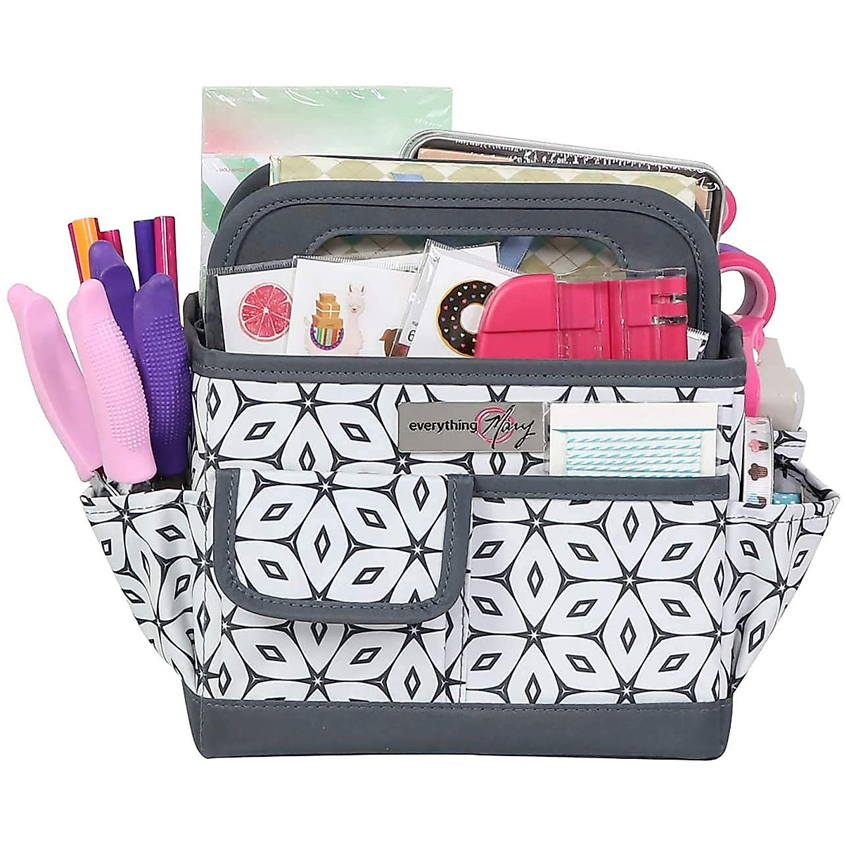 Everything Mary Craft Caddy, Geometric - Art Storage for Supplies & Crafts - Supply Organizers Tote for School Classroom, Office, and Home - Organization For Makeup & Nurses