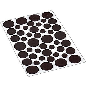 Shepherd Hardware 9425 Self-Adhesive Felt Surface Protection Pads, Assorted Sizes, 46-Count, Brown