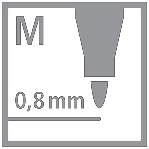 STABILO Nylon Tip Writing Pen pointMax - Pack of 10 - light cold grey