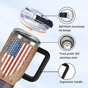 HYMONA Christian Gifts For Men - Faith Over Fear 40oz Stainless Steel Coffee Travel Mug For Men, Religious Faith Based Gifts For Christians Huaband Dad, Birthday Fathers Day Inspirational Gift Tumbler