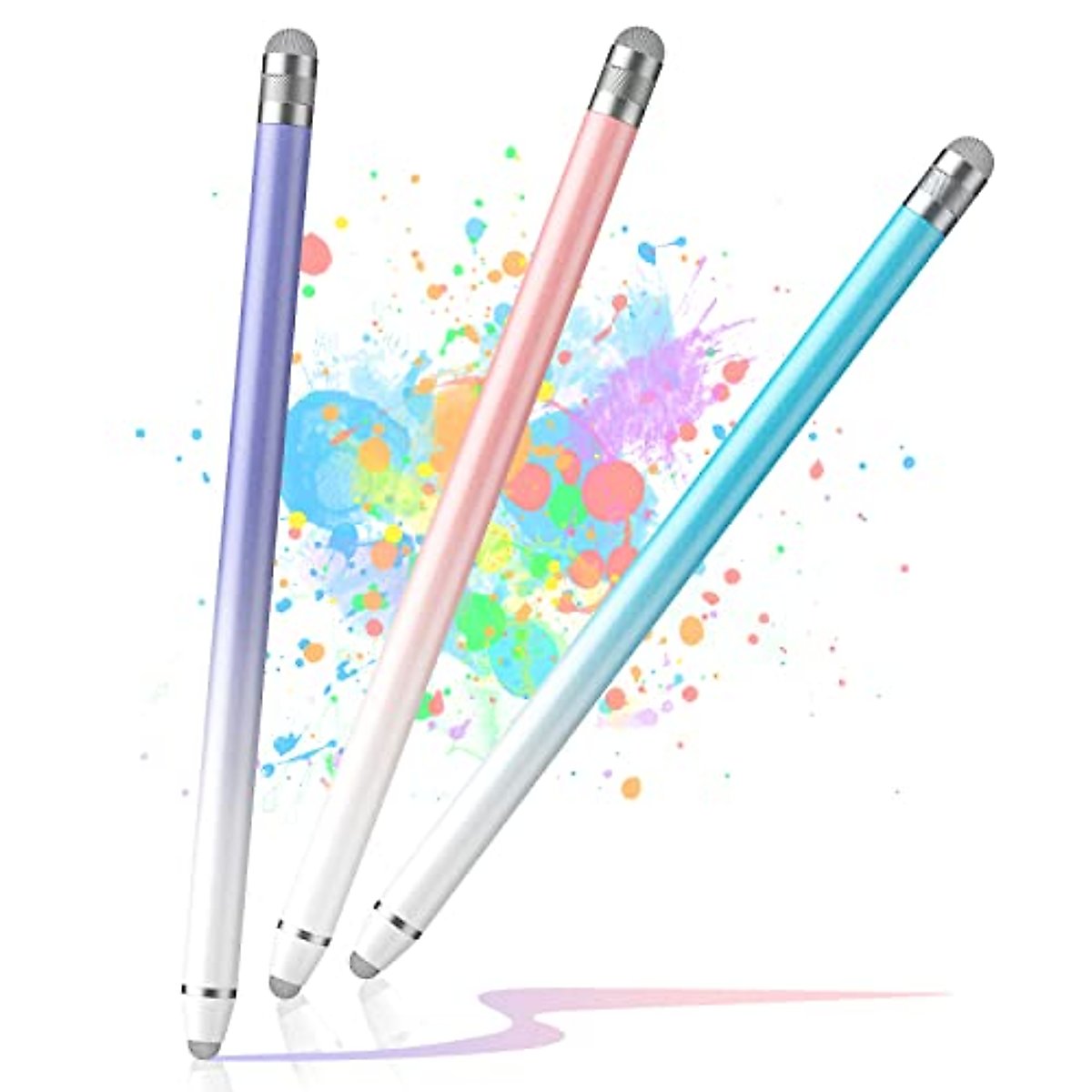 Stylus Pens for Touch Screens (3Pcs), Capacitive Stylus Pen for iPad with High Sensitivity Fiber Tip Compatible with All Universal Touch Screens