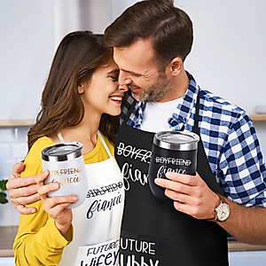 JETIKON Engagement Gifts for Couples Bride and Groom To Be Gift Set Fiance Fiancee Gift for Him and Her Boyfriend and Girlfriend Apron Wine Tumbler Gift Set Newly Engaged Gift Set for Mr and Mrs