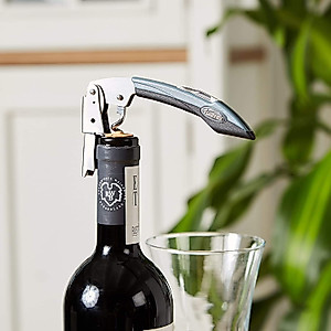 Trudeau Maison Double Lever Corkscrew, Silver/Black