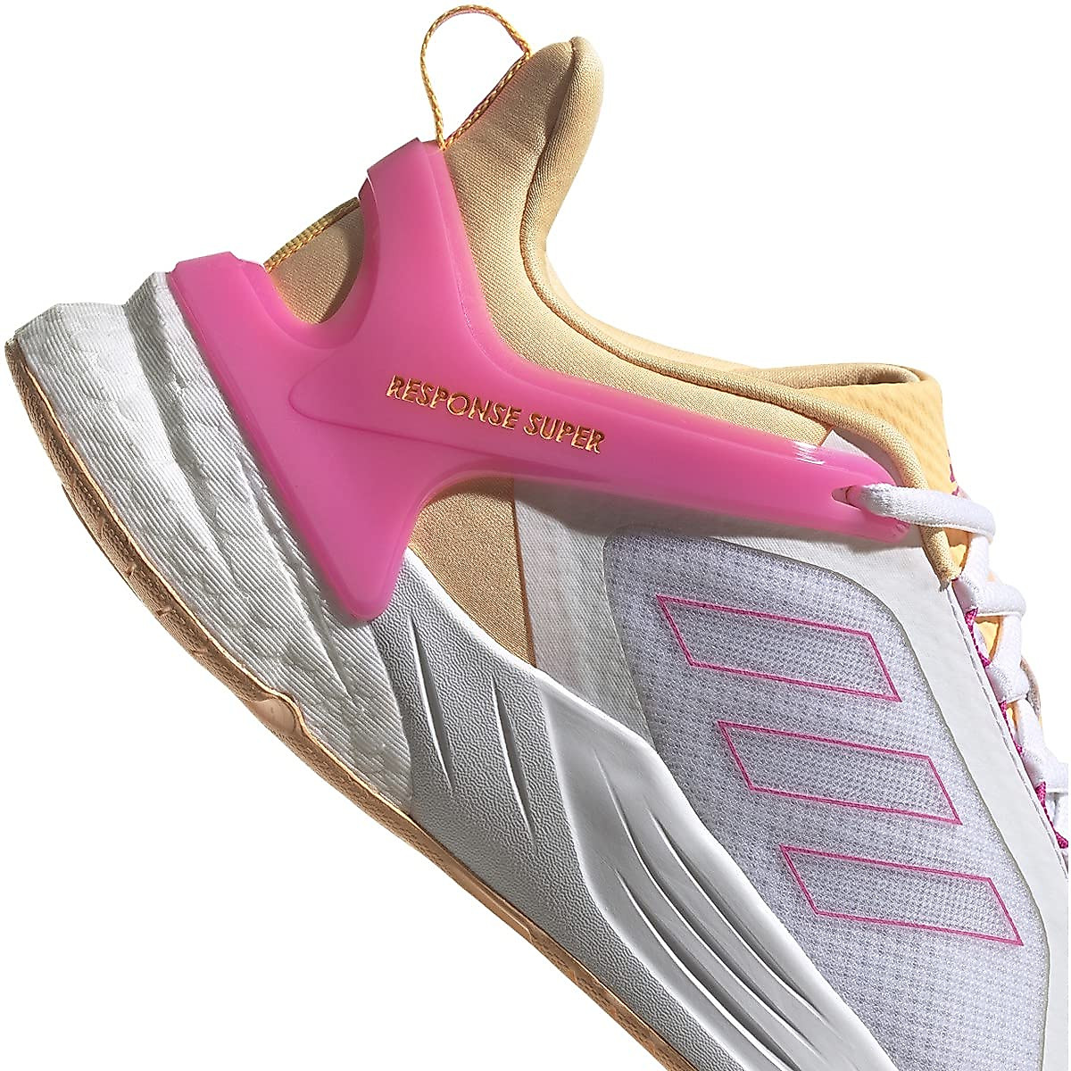 adidas Women's Response Super 2.0 Running Shoes, White-dash Grey-screaming Pink, 9