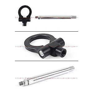 Cuztom Tuning Fits for 2016-2019 Chevy Camaro LS LT SS ZL1 Chrome Black Bumper Folding Ring Screw on Type Tow Hook