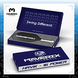 Maverix Havik -16 Professional Carbon Fiber Pickleball Paddle | Ultimate Power, Spin, and Control | Raw Carbon Fiber Design with Cover |