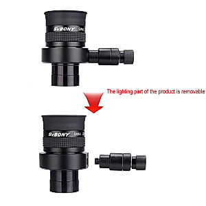 SVBONY SV152 Reticle Eyepiece 1.25 Inch Crosshair Eyepiece 20mm Illuminated Centering Telescope Eyepiece SWA 70 Degree Adjustable Telescope Accessory for Perfectly Guided Star Astrophotography