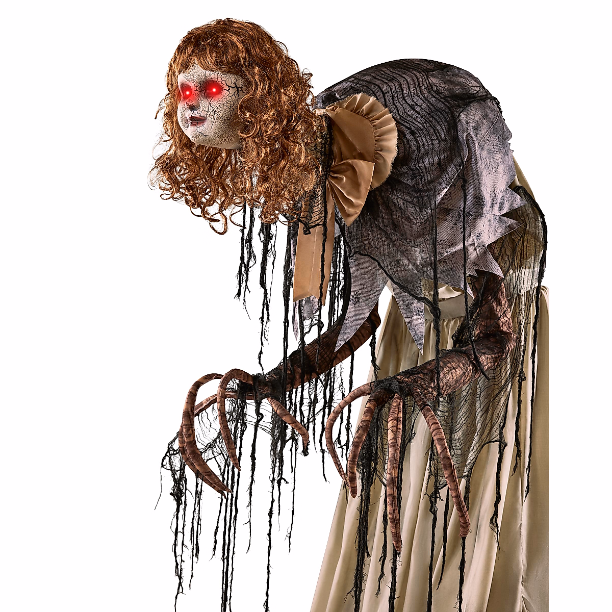 Spirit Halloween 7 Ft Darling Dolly Animatronic | Animated Decoration | Lurching Forward Motion | Blue Light Up LED Eyes | Plays Sounds