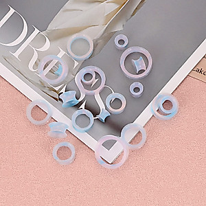 YOFANST 20pcs Silicone Tunnels Kit 2g-1" Silicone Ear Gauges Plugs Ear Stretching Kit, blue pink