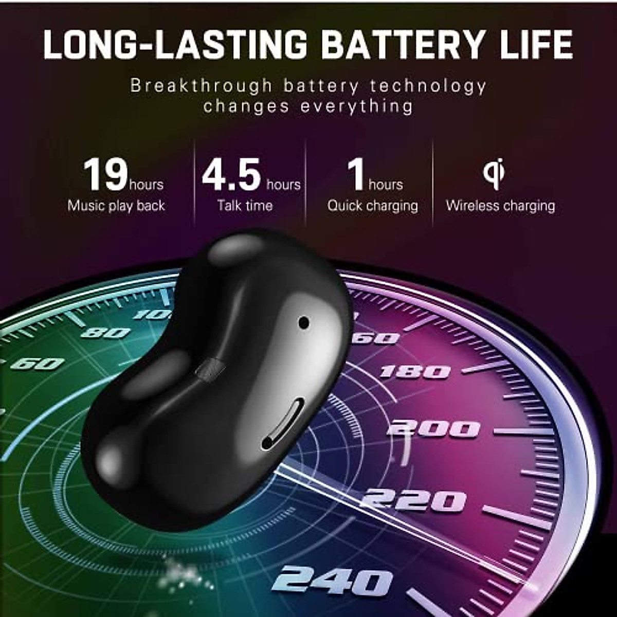 UrbanX Street Buds Live True Wireless Earbud Headphones for Samsung Galaxy S20 FE 5G - Wireless Earbuds w/Active Noise Cancelling - (US Version with Warranty) - Black