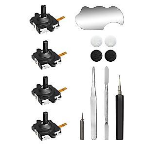 Analog Joystick Repair Kit for Oculus Quest 2 Controller/Meta Quest 2 Controller - Quest 2 Controller Replacement: 4 Joysticks, T5 Screwdriver, Tweezer, Pry Tool, 4 Protective Caps for Oculus 2