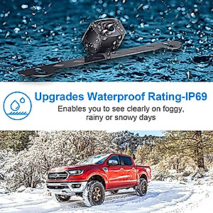 Backup Camera Car Waterproof HD Truck Rear View Reverse Cam Metal Durability Universal License Plate Cameras for Cars LED Light Color Night Vision AMTIFO H19