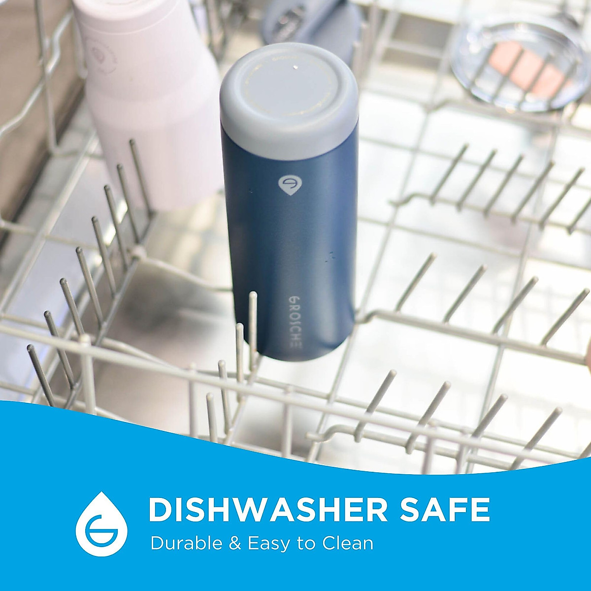 GROSCHE Alpine Flip n' Sip 20 oz Insulated Water Bottle - Stainless Steel, Leakproof Flask with Straw - Perfect for Gym, Travel & Outdoor Use - Keeps Water Cold up to 60 hrs - Graphite Black