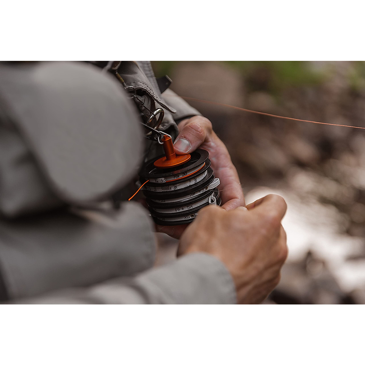 Smith Creek Tippet Holder & Spent Line Wrangler Value Bundle (Burnt Orange)