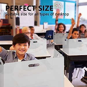 Privacy Shields 2 Pack Durable Easy Carry Plastic Desk Dividers-Easy to Disinfect Classroom Dividers-Portable Divider-Re-usable Privacy Divider