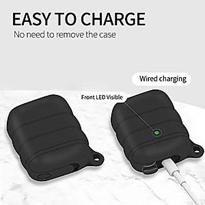 WWW Protective Case Designed for Apple AirPods 2 & 1 , 5 in 1 Accessories Set Silicone Cover for AirPods 2 and 1 Charging Case with AirPods Covers/Anti-Lost Lanyards/Keychain/Carrying Box Black