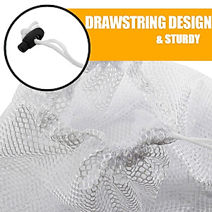 4 pcs Commercial Mesh Laundry Bag - Sturdy Mesh Material with Drawstring Closure. Ideal Machine Washable Mesh Laundry Bag for Factories, College, Dorm and Apartment Dwellers(4Set-M,L,XL,XXL)