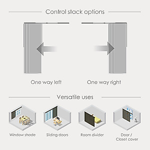 GoDear Design Adjustable Sliding Window Panel Track Blinds 45.8"- 86" W x 96" H, Extendable Vertical Blinds, Sliding Hanging Room Dividers, White Trimmable Fabric Shades, Light Filtering, Catch Me