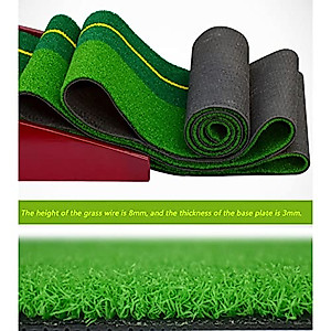cghhome 3M Golf Putting Practice Machine, Indoor Simulated Turf Golf Training Blanket with 10 Golf Balls, Professional Golf Practice Equipment (Color : 1, Size : 32 * 310cm)