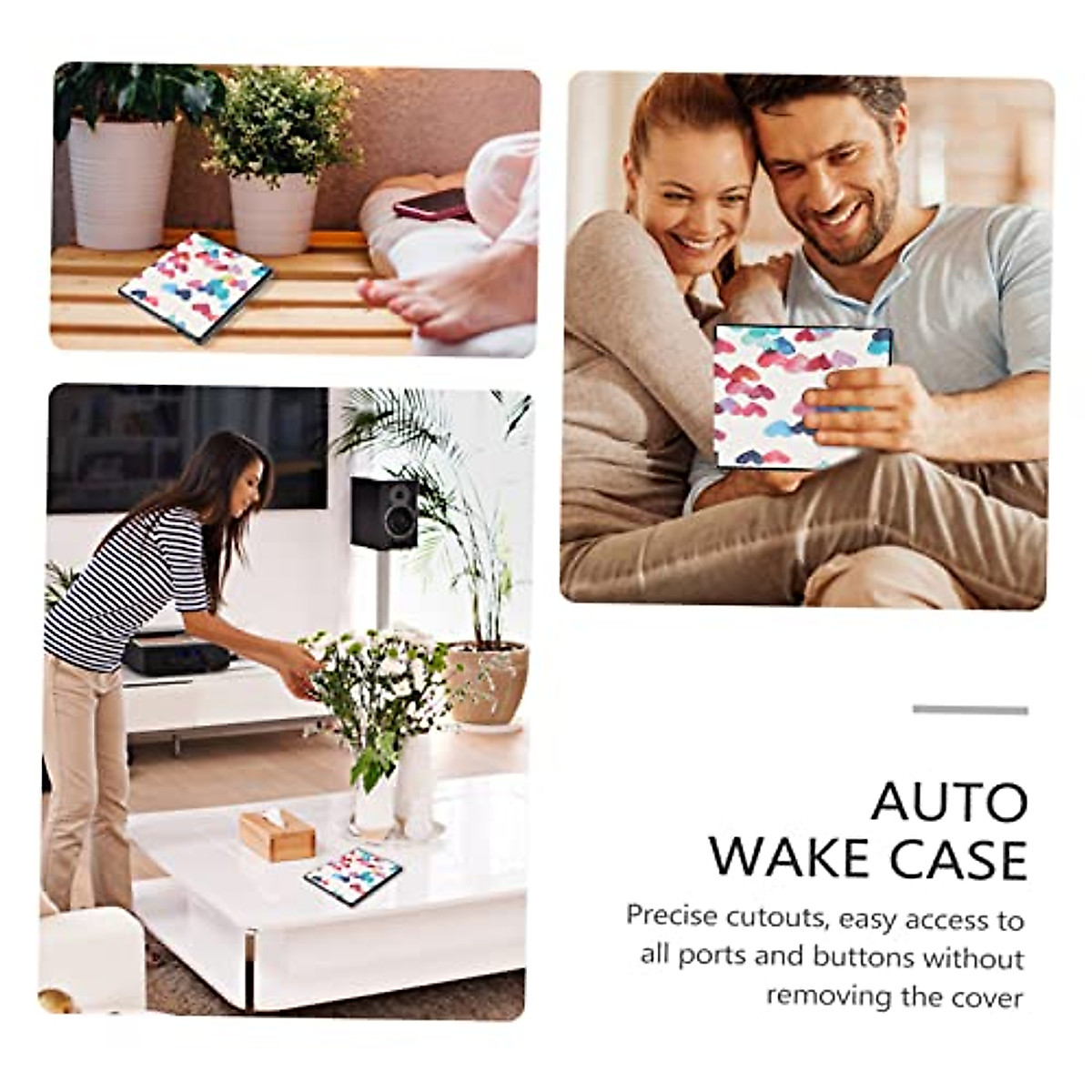 Mikikit E- Reader Case Ebook Case Ereaders E- Reader Ebook Reader Paperwhite Case Protective Case for E- E-Reader Protective Case E- Protective Plastic Wake Paper Auto Wake Case