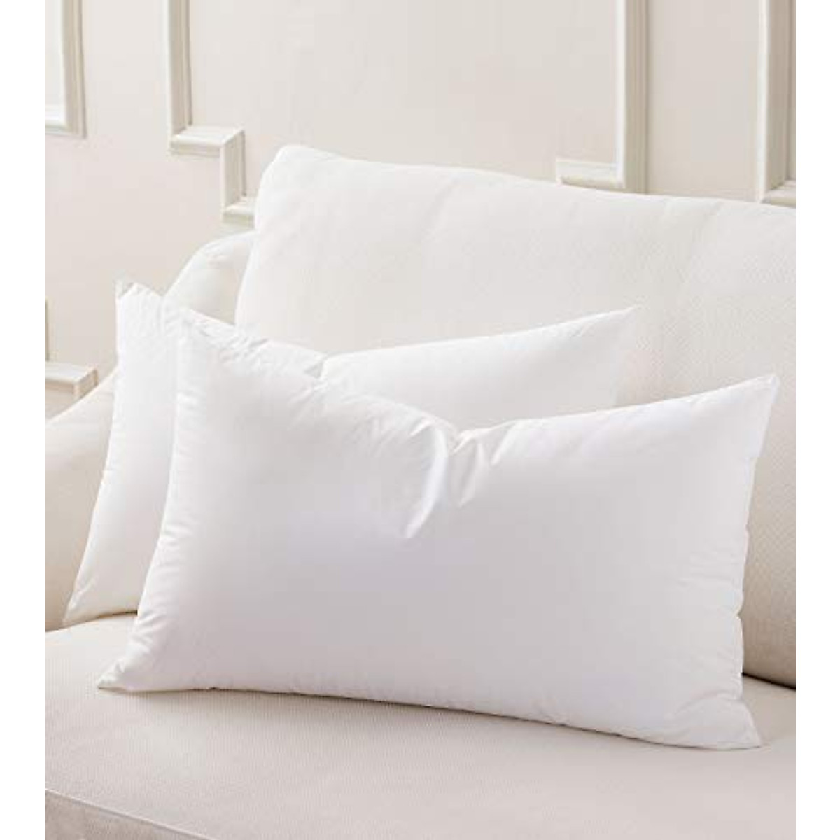 Plankroad Home Décor 15x21 Hypoallergenic Luxury 100% Small Feather Rectangular Pillow Insert, 100% Cambric Cotton Shell, Never Vacuum-Packed, Odorless, Made in USA, Set of 2