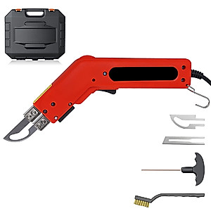 RONGTER Electric Hot Knife Rope Fabric Foam Fabric Cutter with 2 Blades Hot Knife 100W up to 932℉（500℃）, Hotwire Foam Cutter 110V, Cutting Tool for Fabrics Ropes Belts Foam Board Kt Board Leather