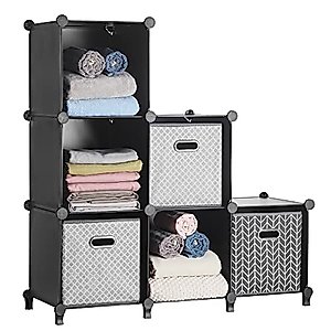 Puroma Closet Organizer 6 Cube Storage Organizer, Clothes with Mallet DIY Organizers and Storage, Portable Shelves Cabinet for Home, Office, Bedroom